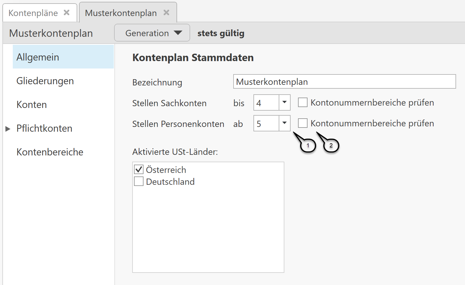 Kontenpläne - RZL Online Hilfe