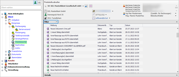 Klientenportal - RZL Online Hilfe