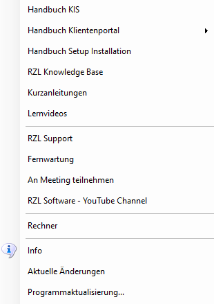 Hilfe - RZL Online Hilfe