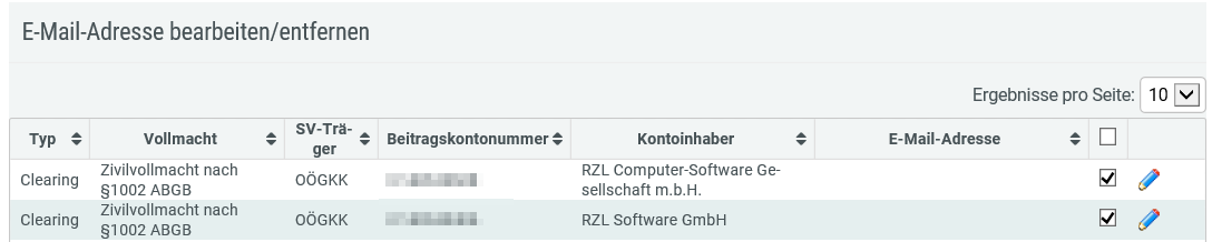 SV-Clearingsystem - RZL Online Hilfe