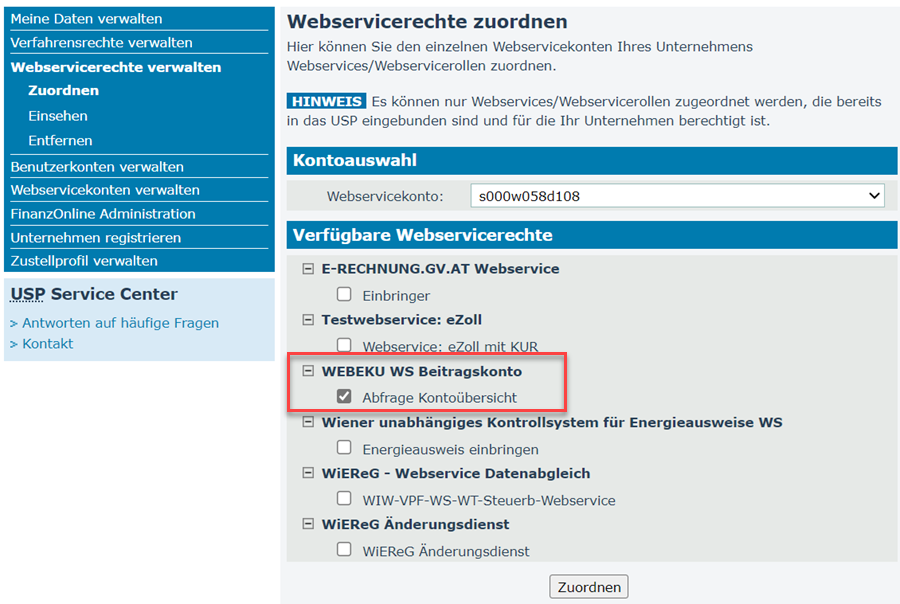 WEBEKU Webservice - RZL Online Hilfe